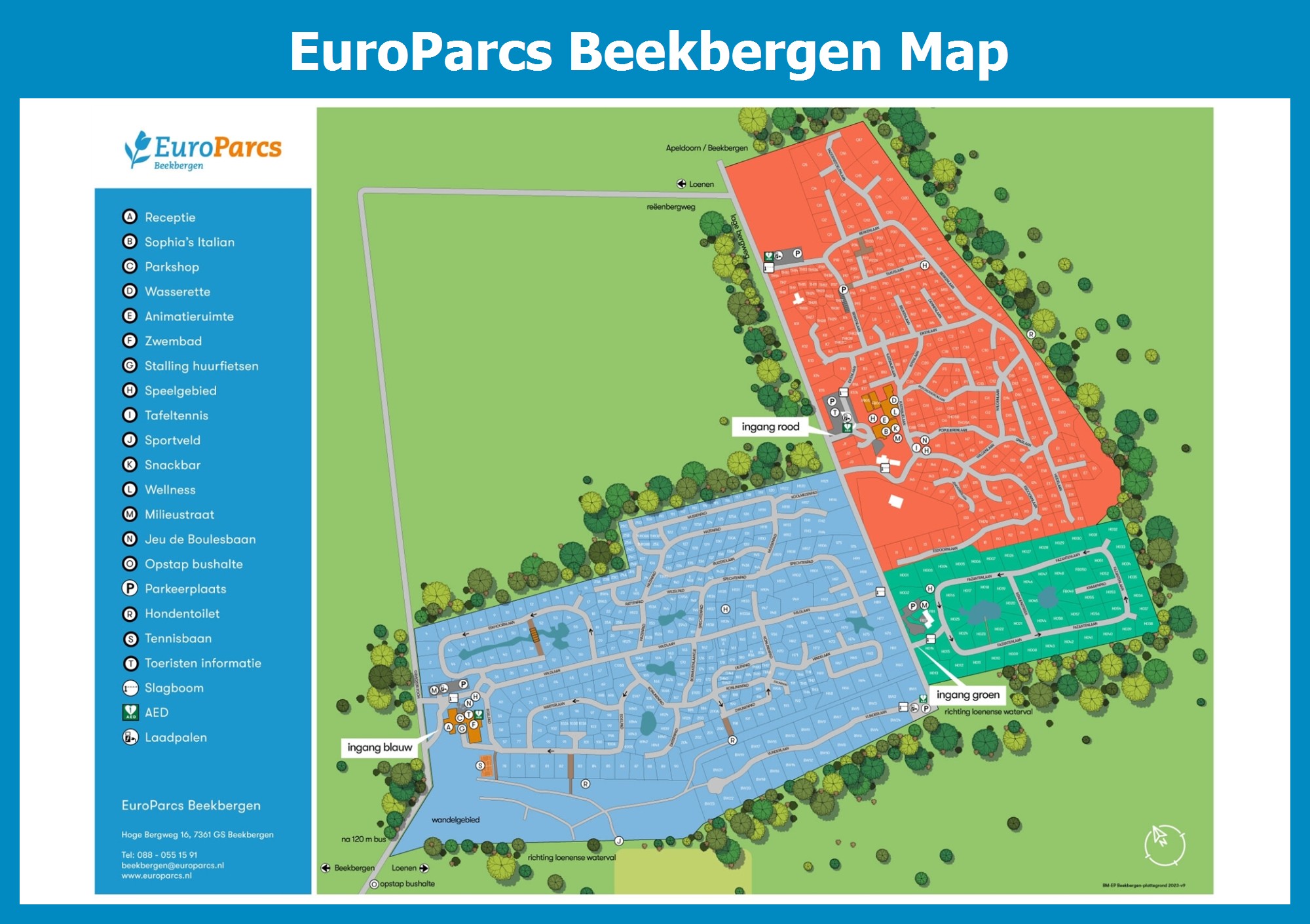 Village map of EuroParcs Beekbergen | ParkExplorer