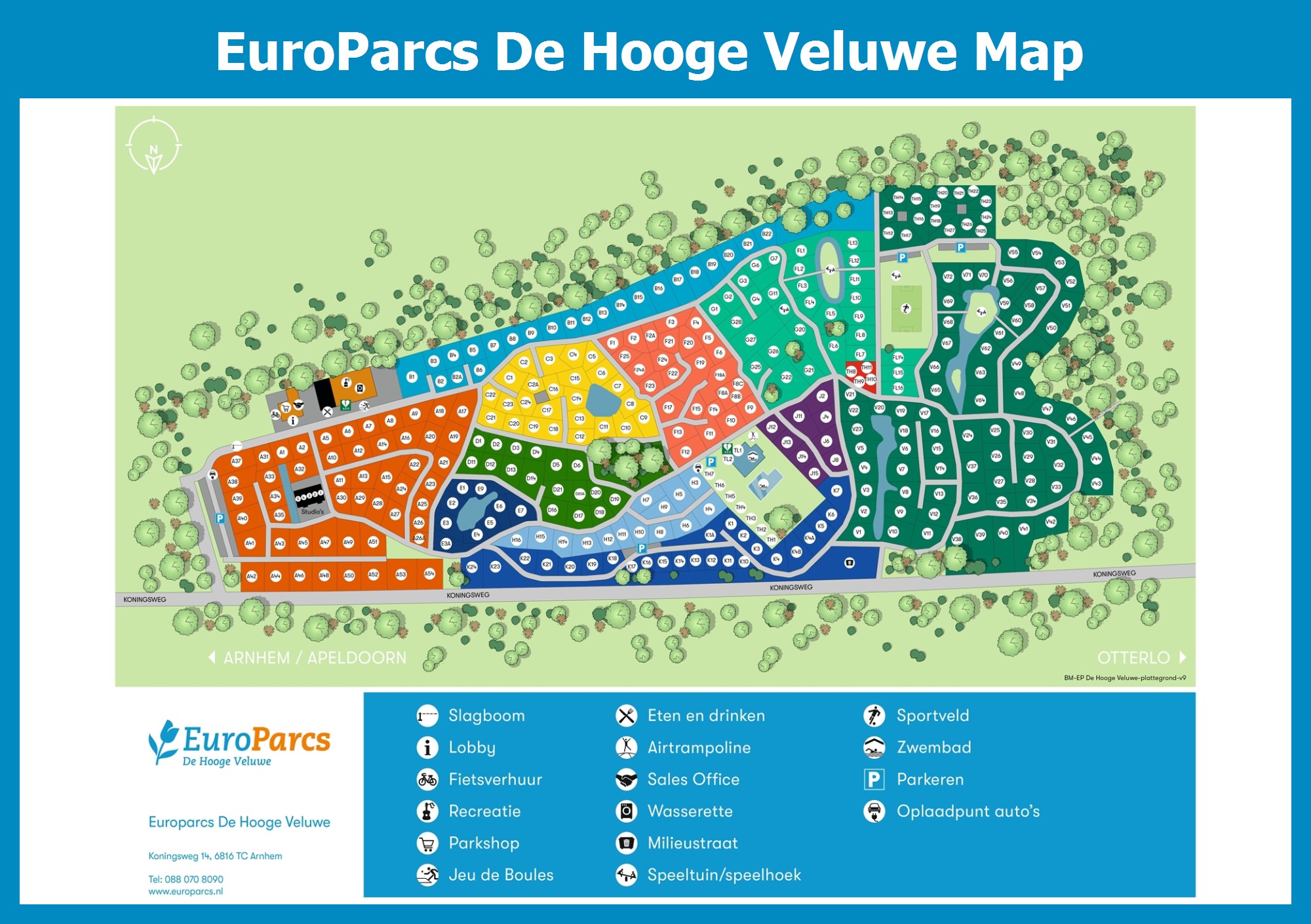Village map of EuroParcs Hooge Veluwe | ParkExplorer