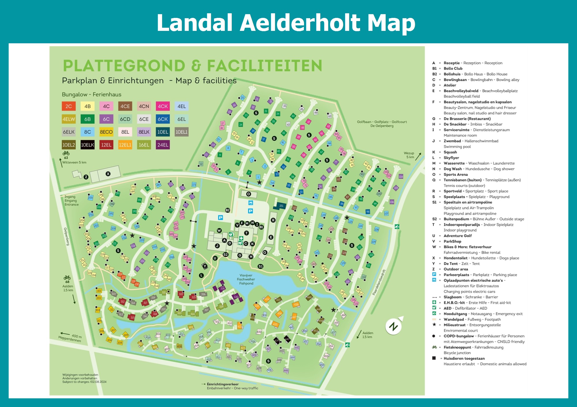 // Village map of Landal Aelderholt | ParkExplorer