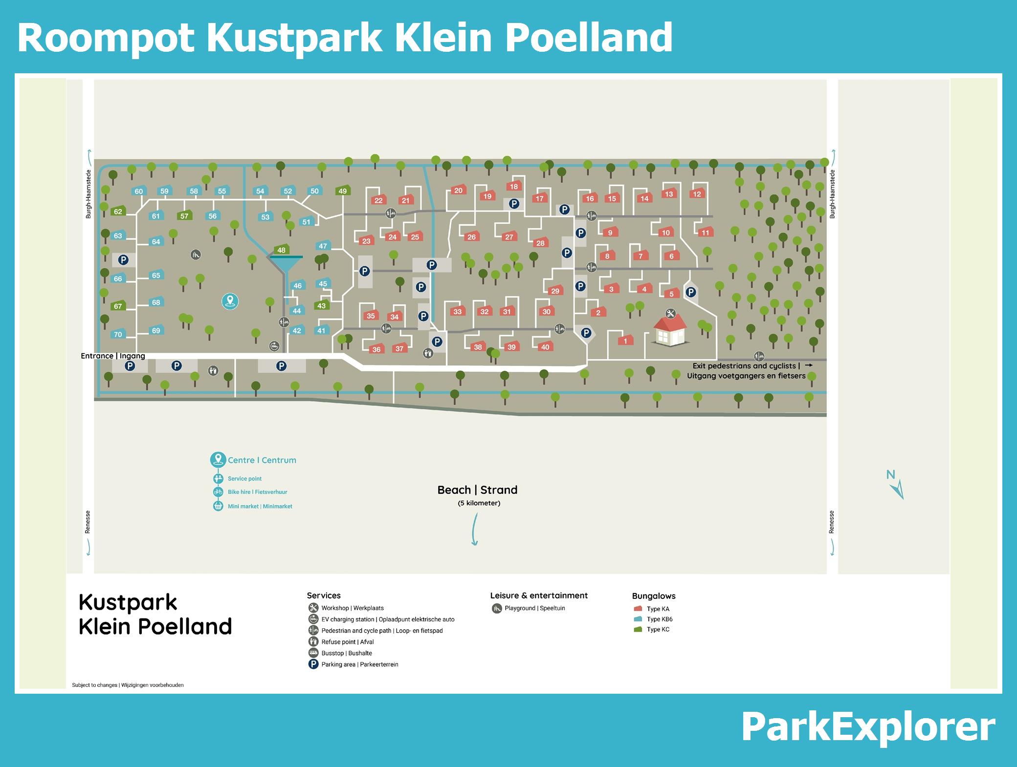 // Village map of Kustpark Klein Poelland | ParkExplorer